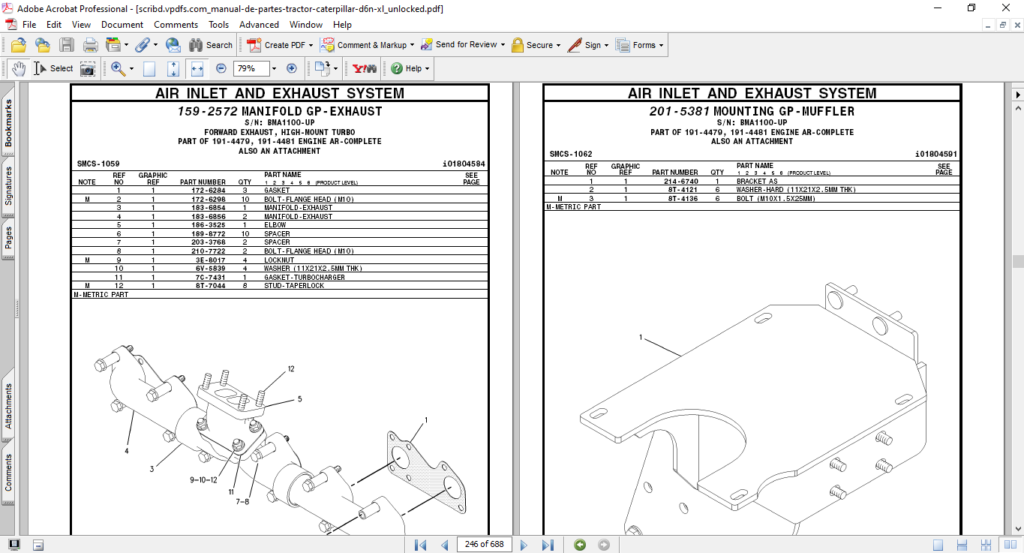 Caterpillar D6N XL, FTC TRACK-TYPE TRACTOR Parts Manual