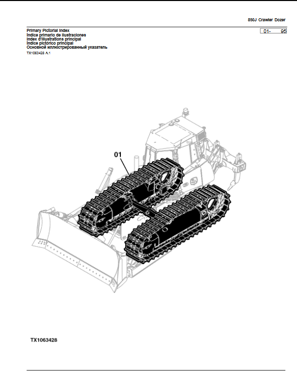 John Deere 850J Crawler Dozer Parts Catalog