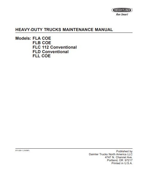 Freightliner FLA, FLB, FLC, FLD, FLL Heavy Duty Truck Maintenance Manual