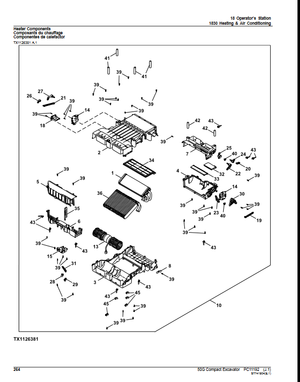 John Deere 50G Compact Excavator Parts Manual