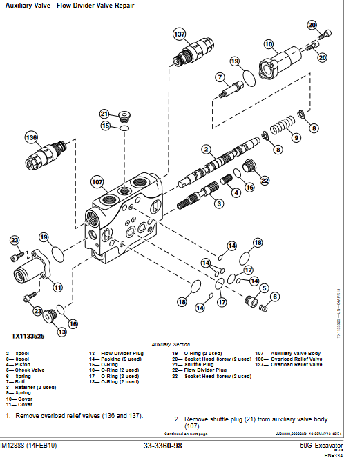 John Deere 50G Compact Excavator Repair Technical Manual